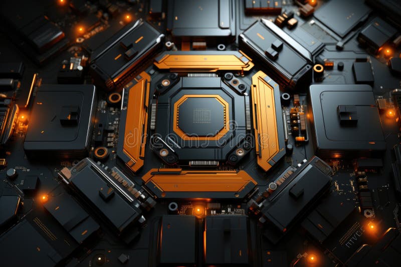 A Close Up of a Computer Motherboard. Generative AI Image. Stock ...