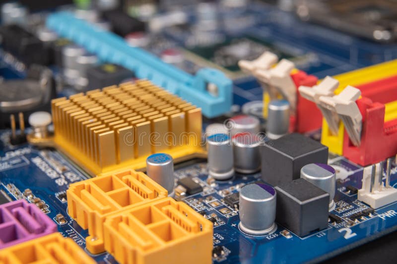 Close-up of a Computer Motherboard, Computer Industry Concept Stock ...