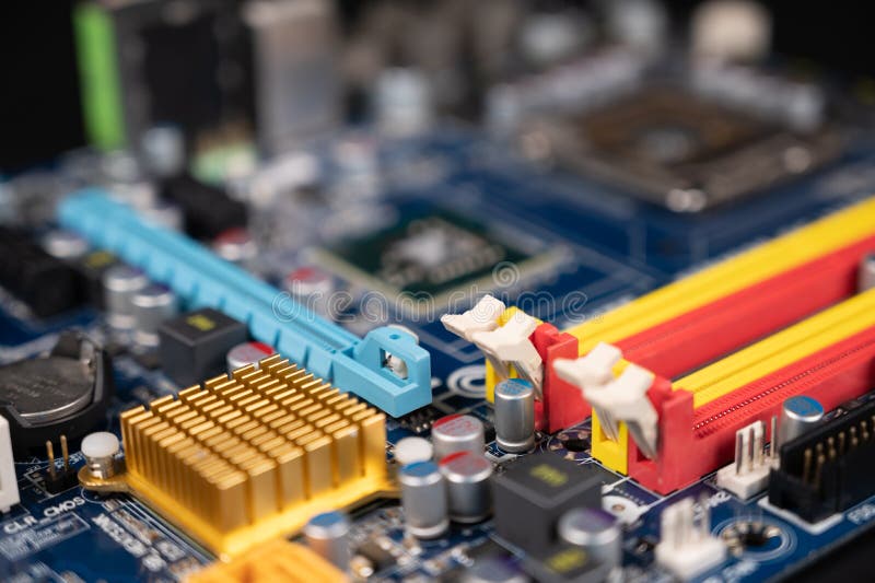 Close-up of a Computer Motherboard, Computer Industry Concept Stock ...