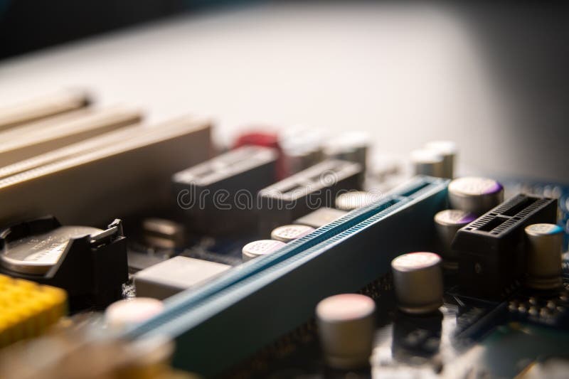 Close-up of a Computer Motherboard, Computer Industry Concept Stock ...