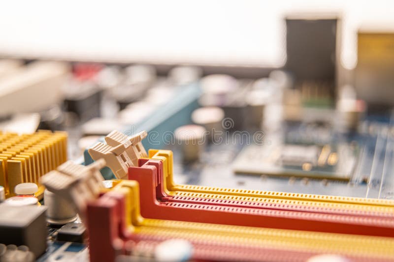 Close-up of a Computer Motherboard, Computer Industry Concept Stock ...