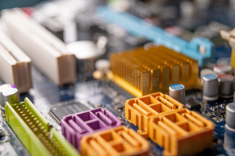 Close-up of a Computer Motherboard, Computer Industry Concept Stock ...