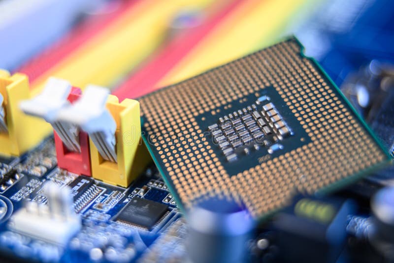 Close-up of a Computer Motherboard, Computer Industry Concept Stock ...