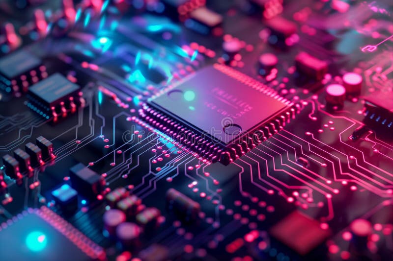 Close-up of a Computer Motherboard with a CPU.Generative AI ...