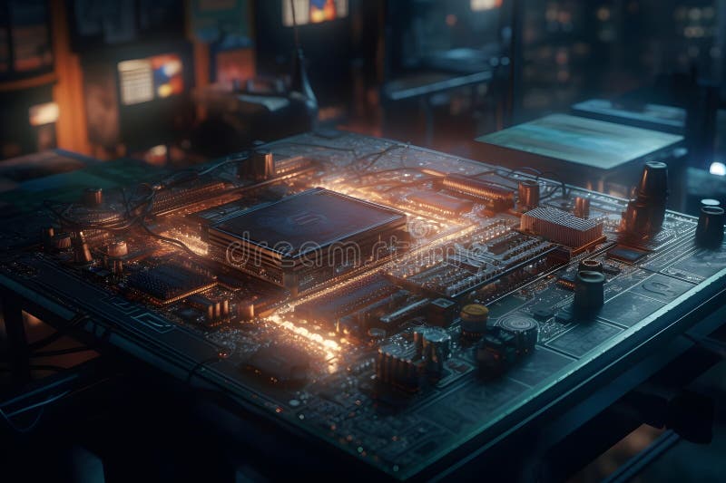 Close Up of a Processor for Artificial Intelligence, Labeled AI ...