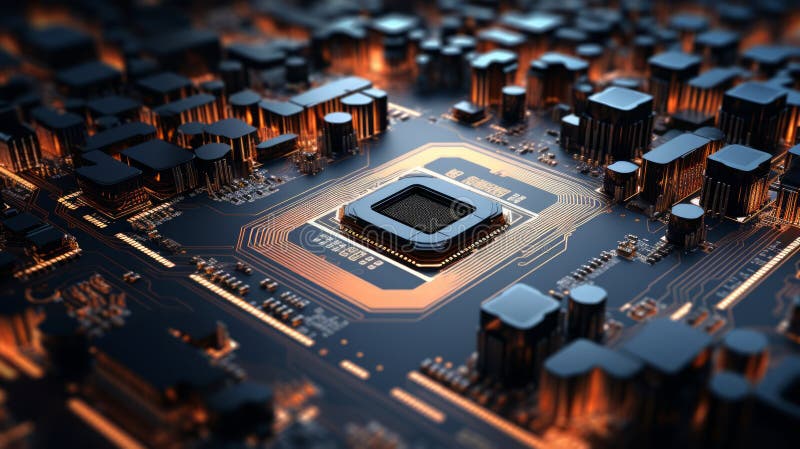 Close-up of a Computer Motherboard, Showcasing Intricate Chip Design ...