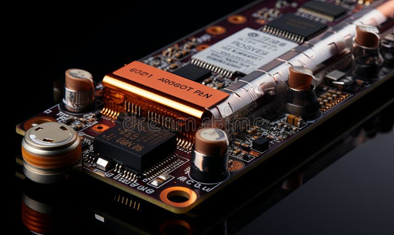 Close Up of Computer Motherboard on Table Stock Image - Image of memory ...