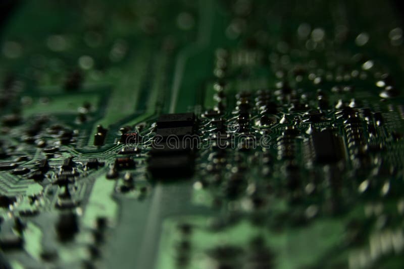 Close-up of a Computer Motherboard with Visible Circuitry and ...