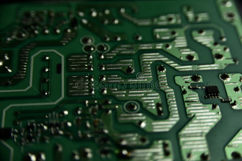 Close-up of a Computer Motherboard with Visible Circuitry and ...