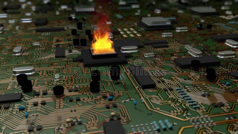 CPU Computer Processor and Motherboard Circuit Concept with ...