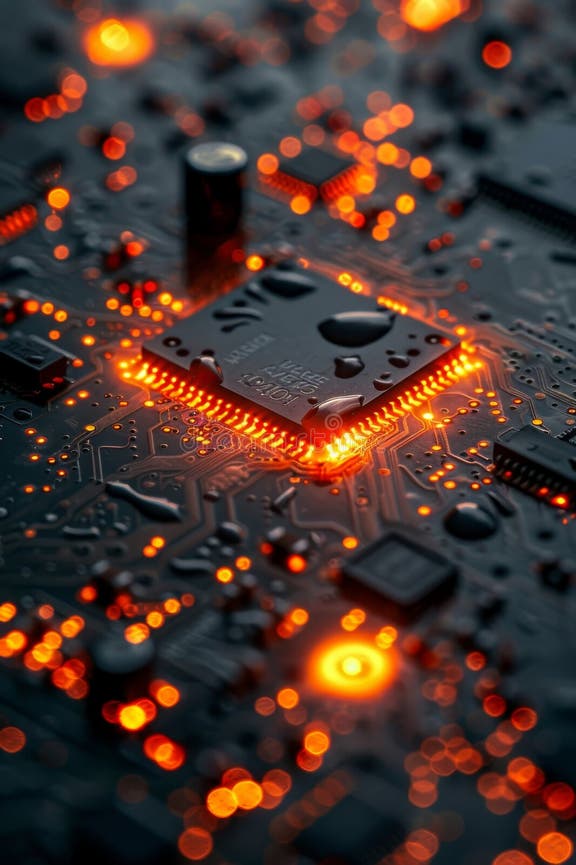 Close Up of Computer Processor,.digital Microprocessor, Main Central ...