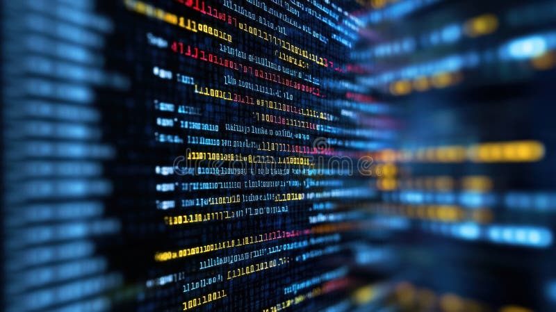 Close-up of Computer Programming Code Stock Illustration - Illustration of programminglanguage ...