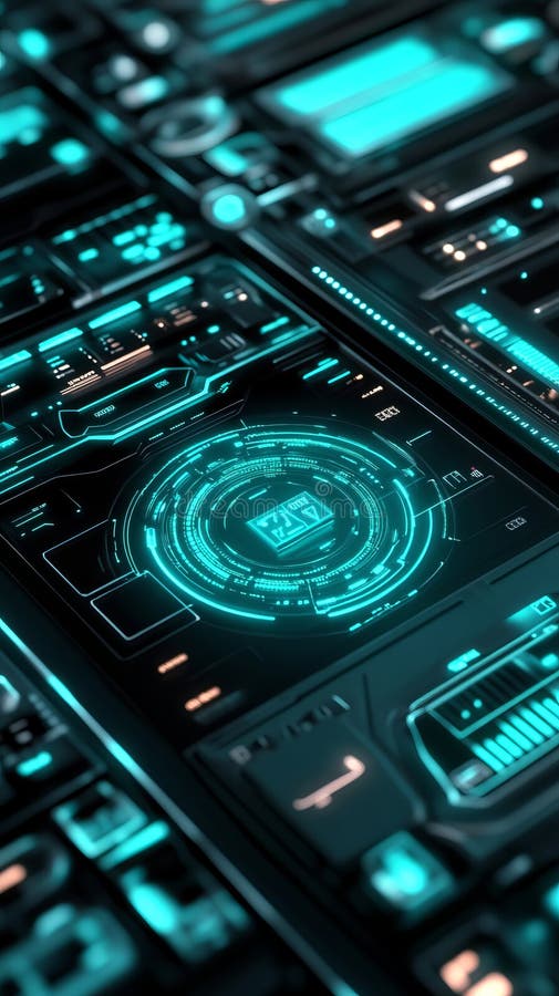 Close Up of a Computer Screen with a Blue Background Stock Illustration ...