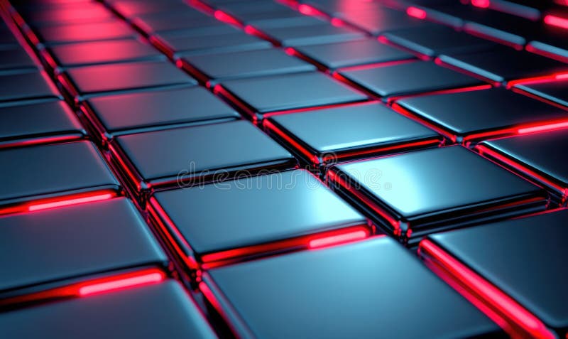 Close Up Computer Screen Blue Background Red Squares Stock Photos ...
