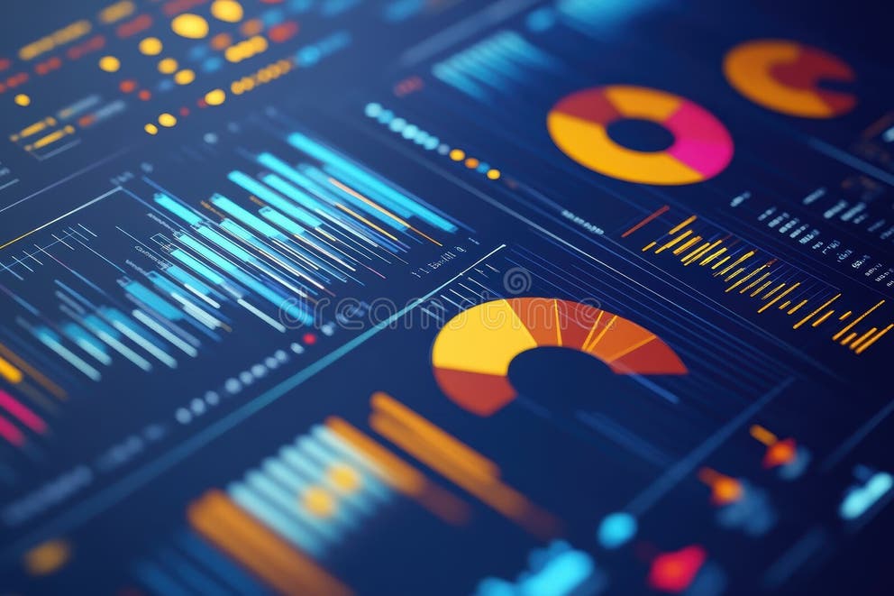 Data Visualization on Screen Stock Illustration - Illustration of ...