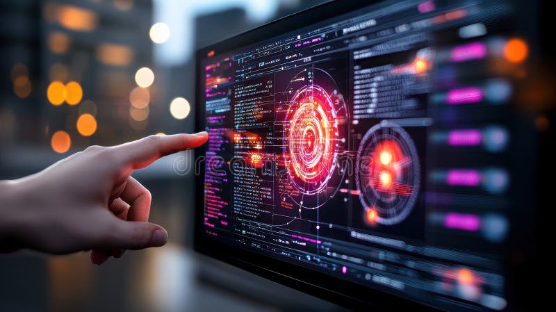 Coding Interface with Interactive Elements Stock Illustration ...