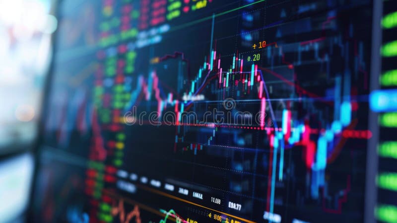 Close-up of a Computer Screen Displaying Multiple Graphs. Suitable for ...