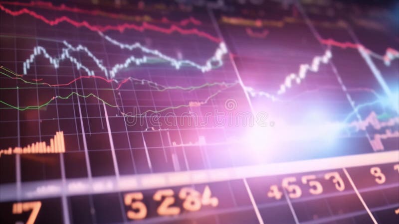 Stock Market Data Graph with Charts and Numbers Stock Footage - Video ...