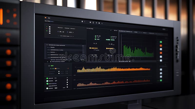 Close Up Of A Computer Screen Displaying Various Data Visualizations Graphs And System