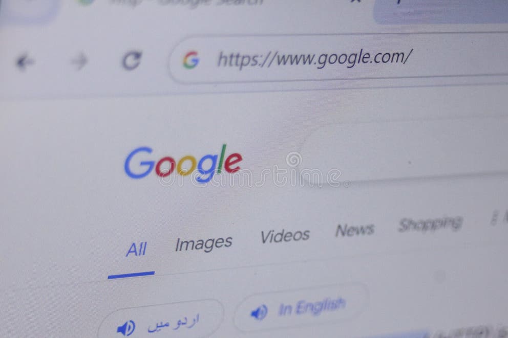 Google Search Homepage on a Computer Screen Editorial Stock Photo ...