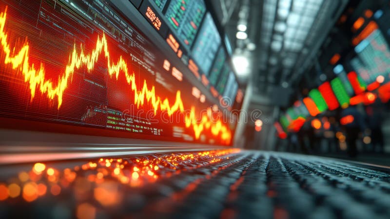 A Close Up of a Computer Screen with an Electronic Stock Market, AI ...