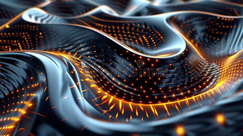 Close-up of Computer Screen Emitting Glowing Wave Stock Image - Image ...