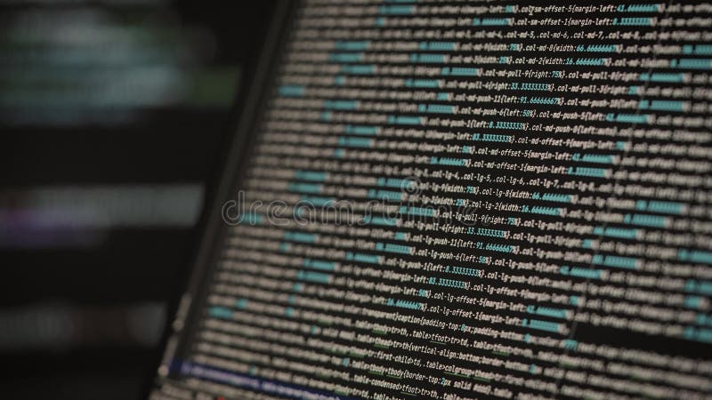 Close-up of a Computer Screen, with Program Code. a Major Project is ...