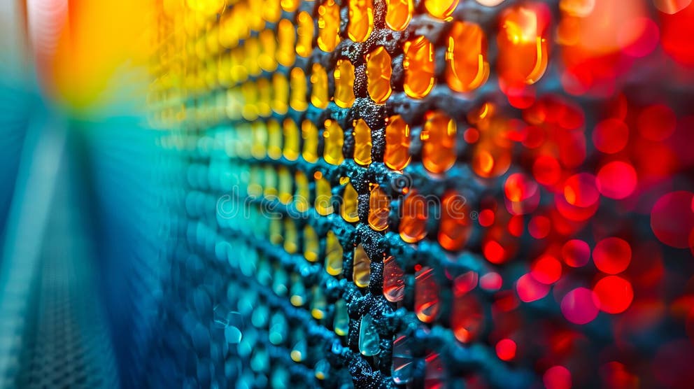 A Close Up of a Computer Screen with Water Droplets on it Stock Image ...