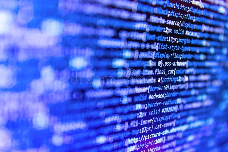Close Up Of Computer Web Page Code Inside Of Html File Big Data And Internet Of Things Trend