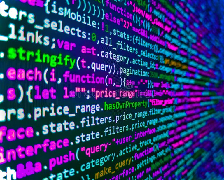 Close Up of Computer Web Page Code Inside of Html File. Big Data and ...