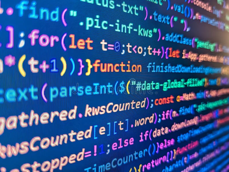 Close Up Of Computer Web Page Code Inside Of Html File Coding Cyberspace Concept Abstract It