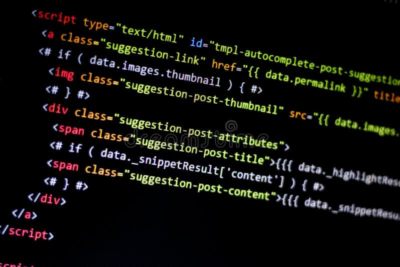 Computer wed page code stock image. Image of internet - 114807791