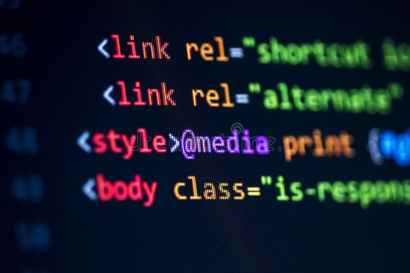 Computer wed page code stock photo. Image of security - 114839208