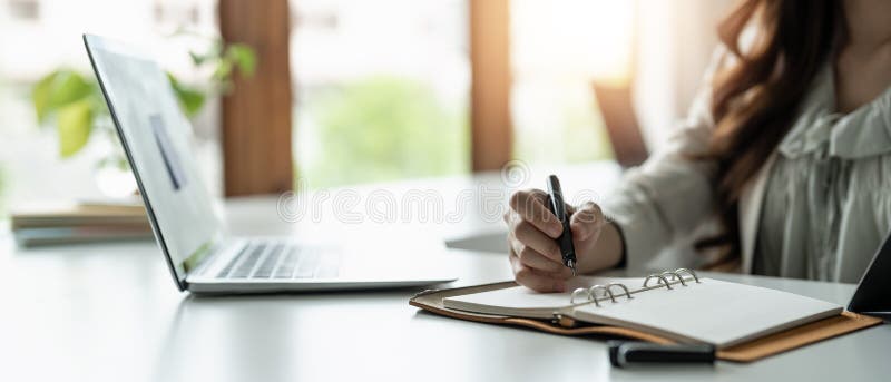 Close Up of Concentrated Female Student Busy Studying Using Laptop Make ... Close Up of Concentrated Female Student Busy Studying Using Laptop Make ...