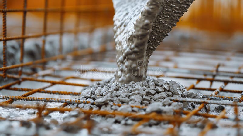 Close-up of Concrete Being Poured in a Construction Process Stock ...