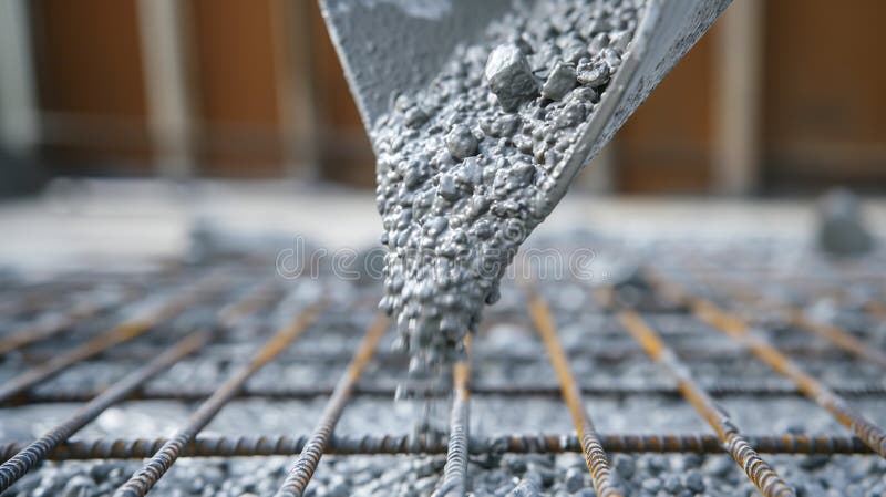 Close-up of Concrete Being Poured in a Construction Process Stock ...