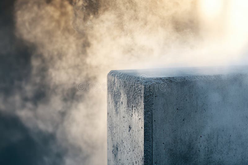 A Close-up of a Concrete Block with Steam Rising from it, Possibly ...
