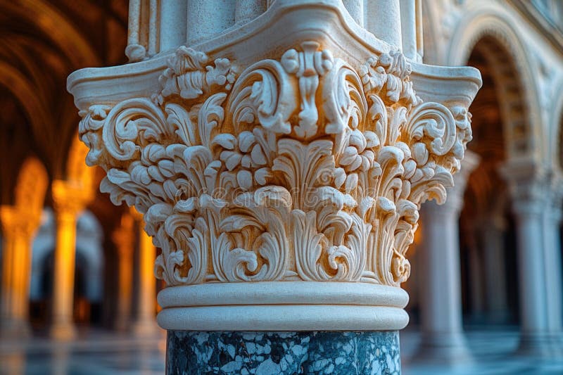 Close Up of a Concrete Building Column with Details and Texture Stock ...