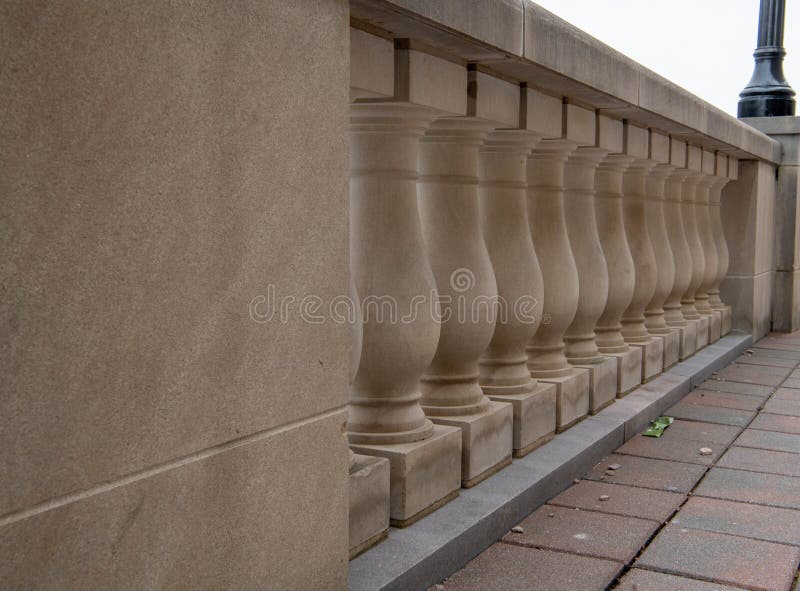 Close Up of Concrete Railing on Walkway Stock Image - Image of arch ...