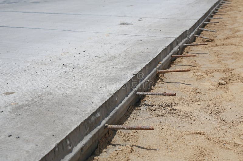 Close-up Concrete Road in Progress. Street Under Construction Stock ...