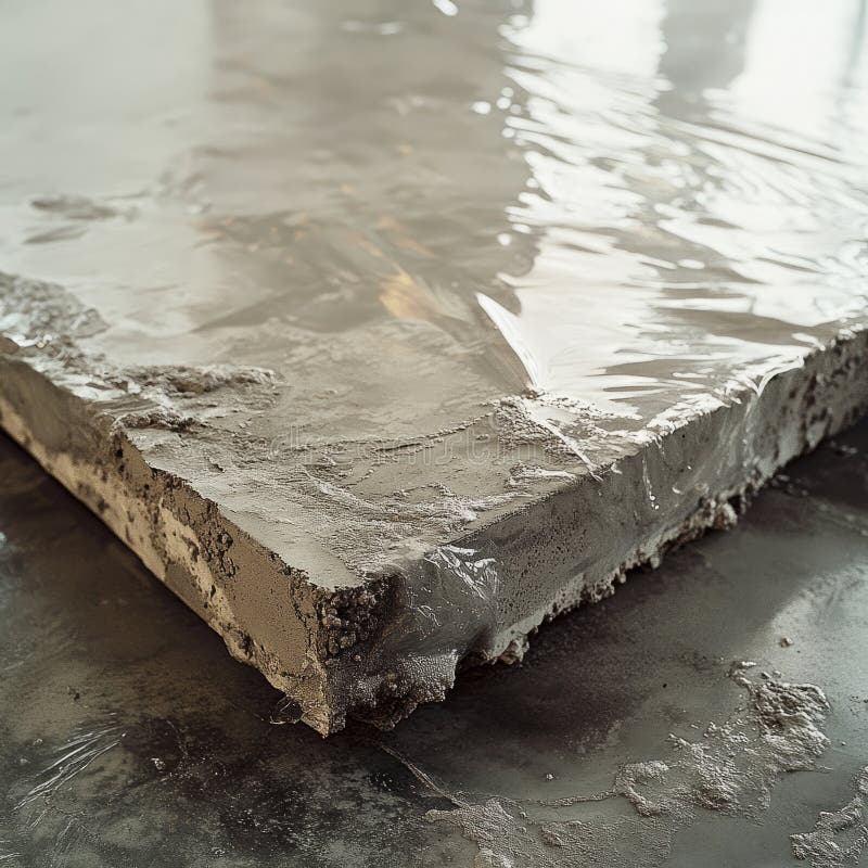 Close-up of a Concrete Slab in an Industrial Construction Setting ...