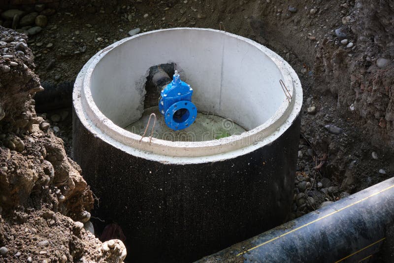 Close-up of a Concrete Well for Pipe Installation Stock Photo - Image ...