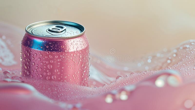 A Close Up of a Condensation Covered Beverage Can Stock Photo - Image ...