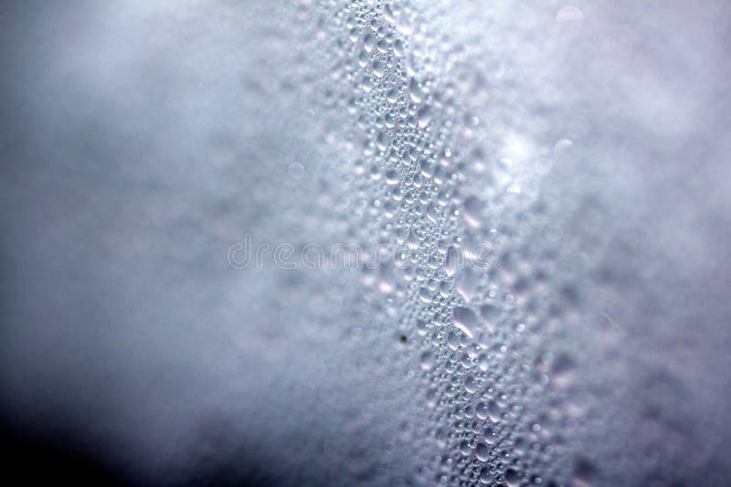 Close Up of Condensation Floating Liquid Water Bubbles and Drips on ...