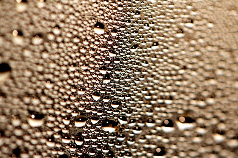 Close Up of Condensation Floating Liquid Water Bubbles and Drips on ...
