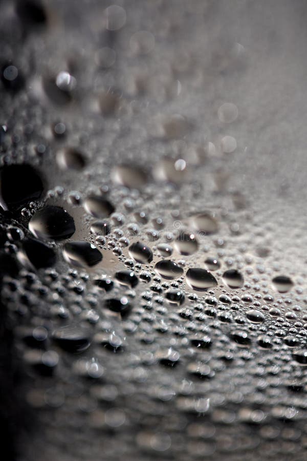Close Up of Condensation Floating Liquid Water Bubbles and Drips on ...