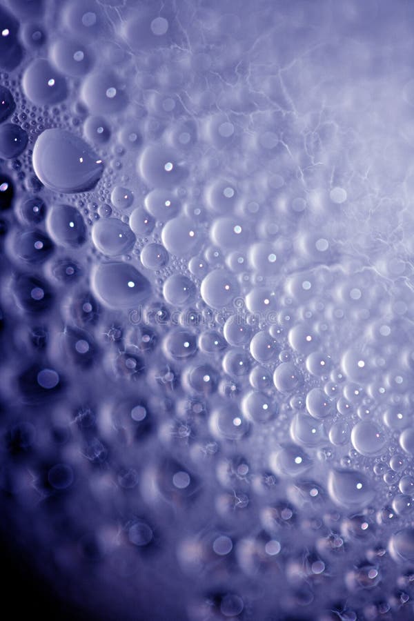 Close Up of Condensation Floating Liquid Water Bubbles and Drips on ...