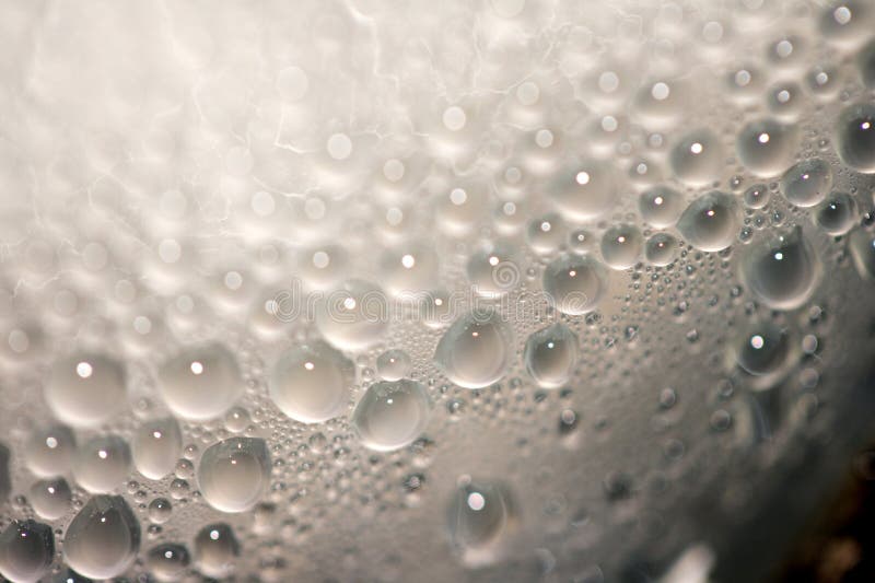 Close Up of Condensation Floating Liquid Water Bubbles and Drips on ...