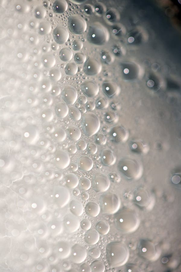 Close Up of Condensation Floating Liquid Water Bubbles and Drips on ...