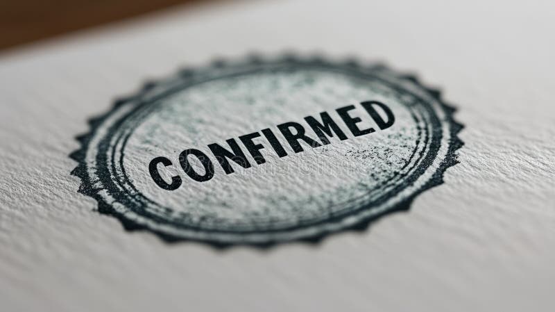Close-up of a Confirmed Stamp on Paper. Stock Image - Image of stamp ...